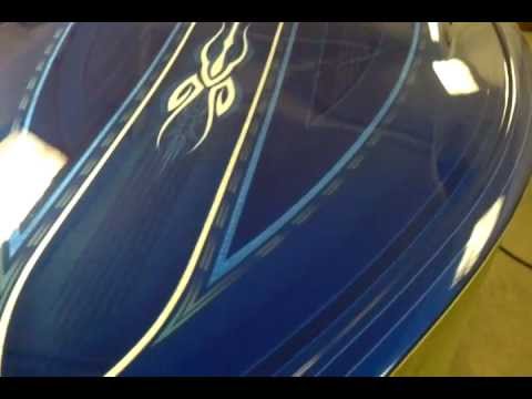 custom blue speed boat - YouTube
