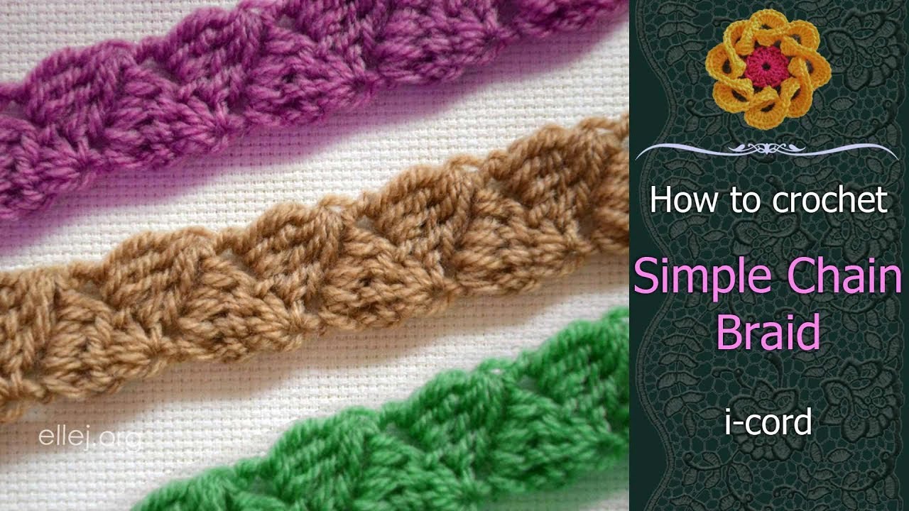 How To Simple Crochet Chain Braid • Step by Step Crochet Tutorial ...
