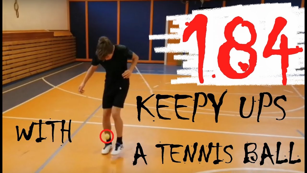 FOOTBALL CHALLENGE! 184 KEEPY UPS WITH A TENNIS BALL! - YouTube