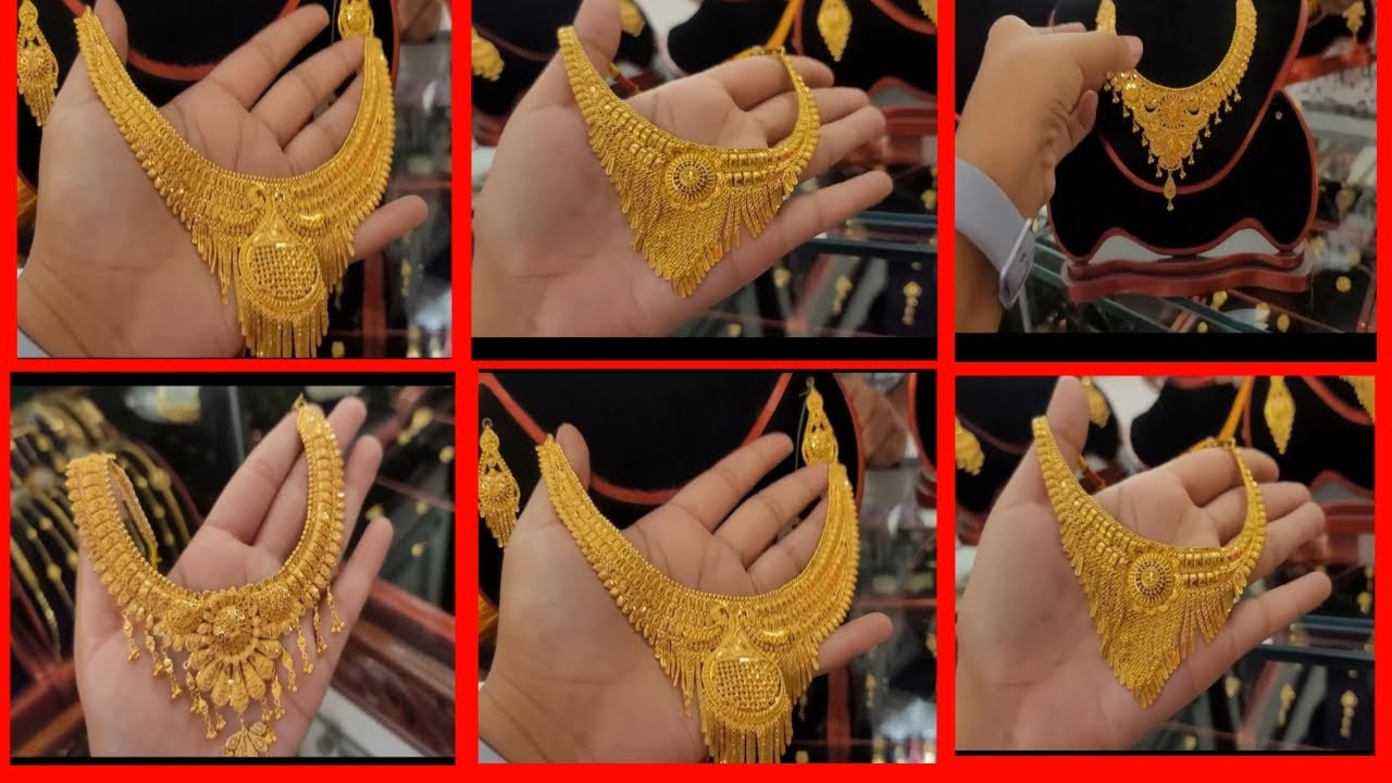 22k Bridal Gold Chokor Necklace Set||Latest Gold Chokor Sets With ...
