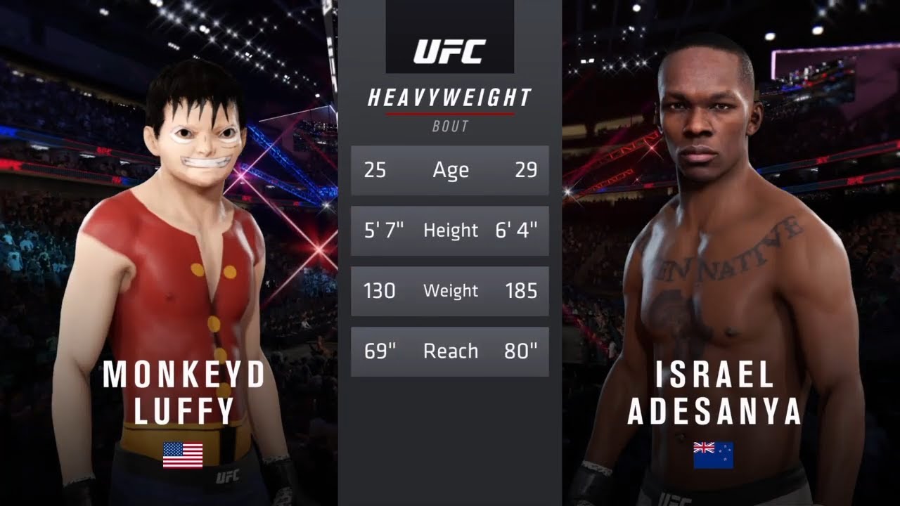 Monkey D. Luffy vs Israel Adesanya - Full Fight (EA SPORTS™ UFC® 3 ...