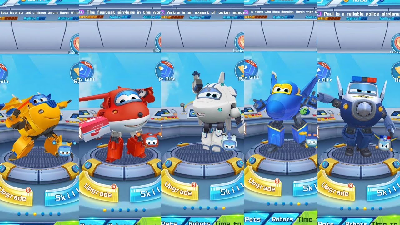 Super Wings Jett Run.Donnie vs Jett vs Astra vs Jerome vs Paul Gameplay ...