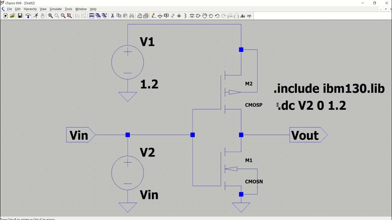 130nm CMOS Inverter Design Using LTSPICE. - YouTube