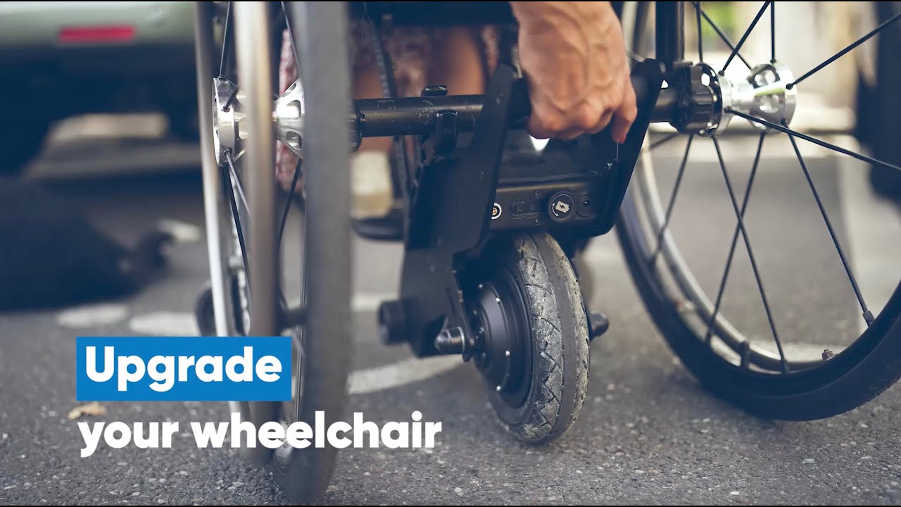 Yomper+ power pack for manual wheelchair - YouTube