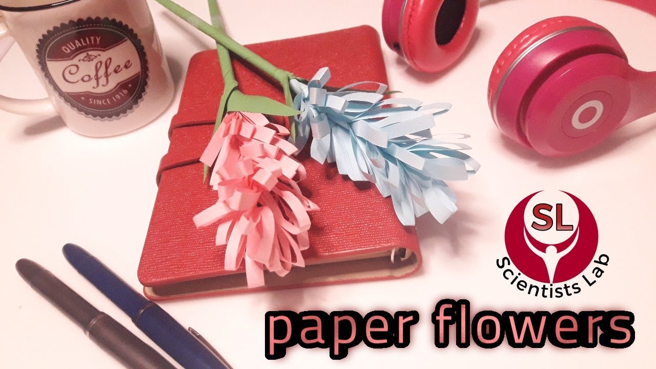How to make lavender paper flowers| paper flower tutorial DIY - YouTube