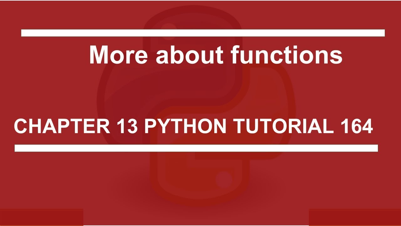 More About Functions Python Tutorial 164 Youtube 4272