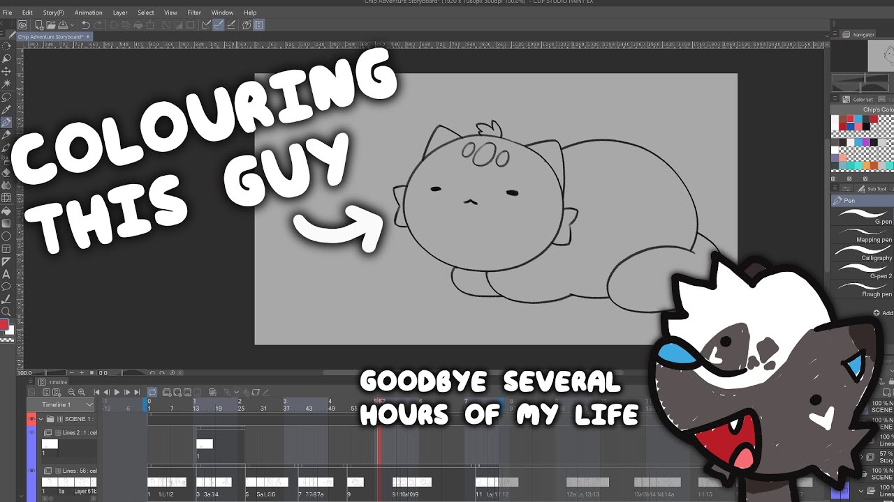 Colouring Animation (Clip Studio Paint) | Animating the next Chipflake ...
