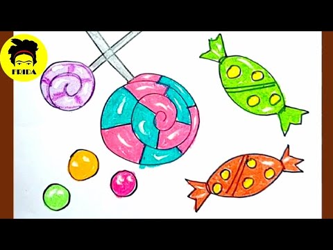 Candy Crash Drawing | Toffee Drawing | Lollipop Drawing | How To Draw ...