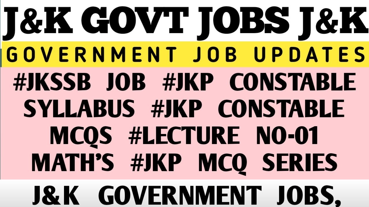 #JKSSB JOB #JKP CONSTABLE SYLLABUS #JKP CONSTABLE MCQS #LEC-01 MATH'S # ...