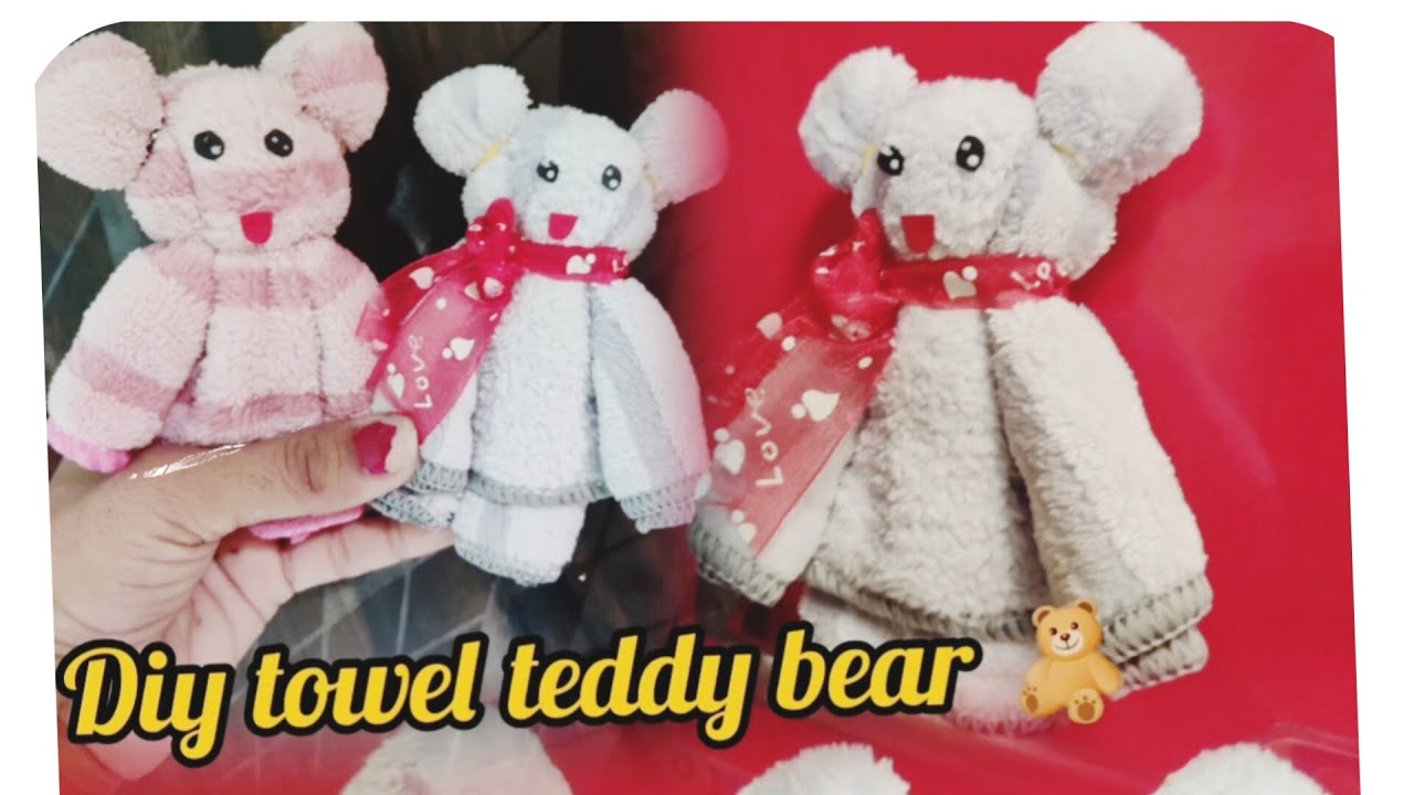 diy teddy bear with hand towel🧸|| rumal se teddy bnana sikhe|| hanky ...