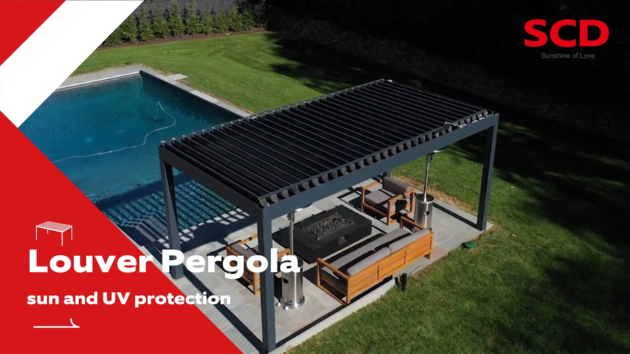 SCD Louver Pergola manufacturer factory 23 years SCD outdoor sunshade ...