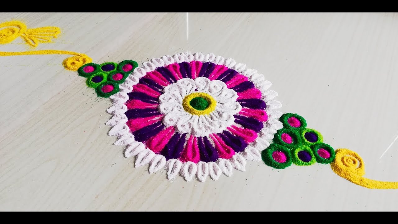 Rakshabandhan special rangoli design | rakhi rangoli design by Yogita ...