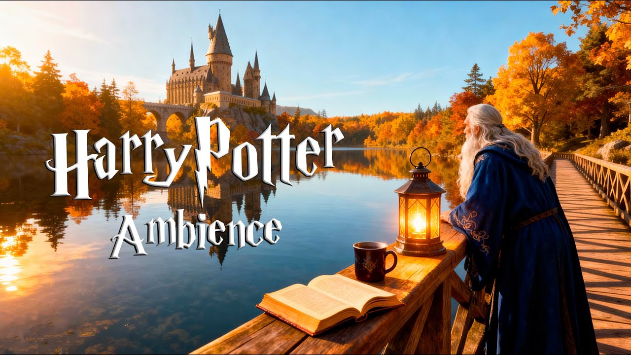 Beautiful View of Hogwarts Castle near the Quiet Lake Relaxing Music ...