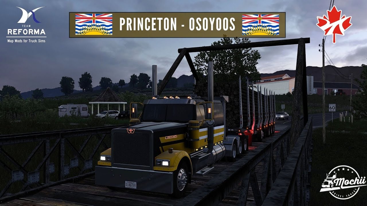 ATS 1.49|Princeton - Osoyoos| Blades WS4900FX|Manac Logging Trailer by ...