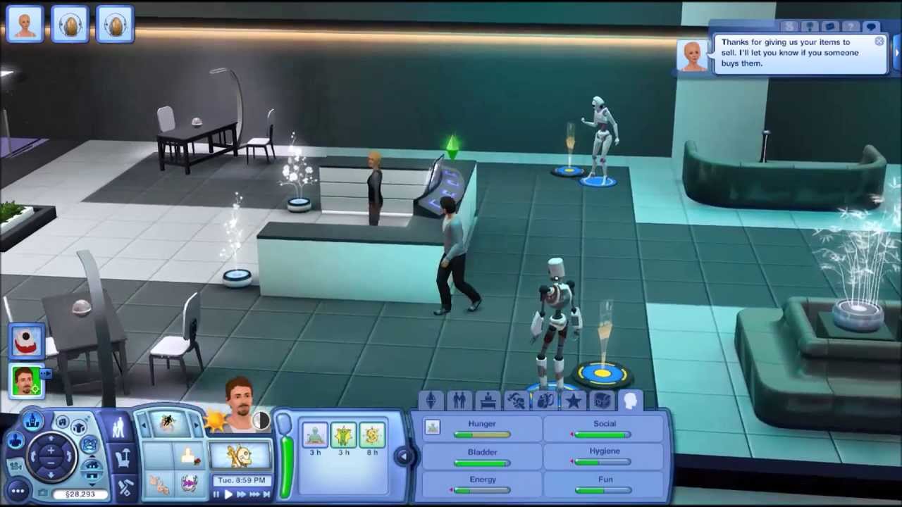 Sims 3: Tony Stark Into The Future Bot Builder - YouTube