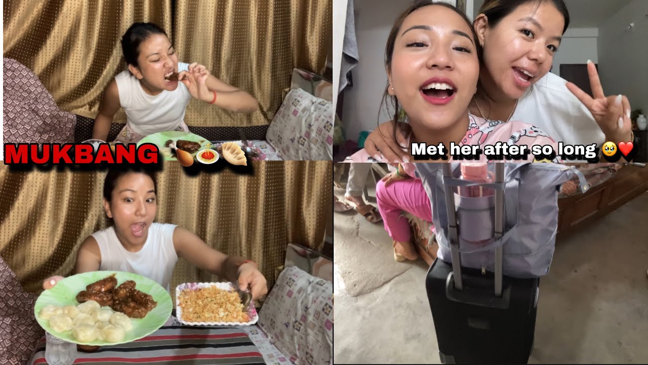 BBQ CHICKEN WINGS, CHICKEN MOMO, SADEKO WAIWAI // MUKBANG 🍗🥟🍝 ...