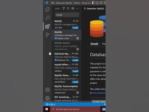 Como Utilizar Mysql En Vs Code #shorts - Youtube