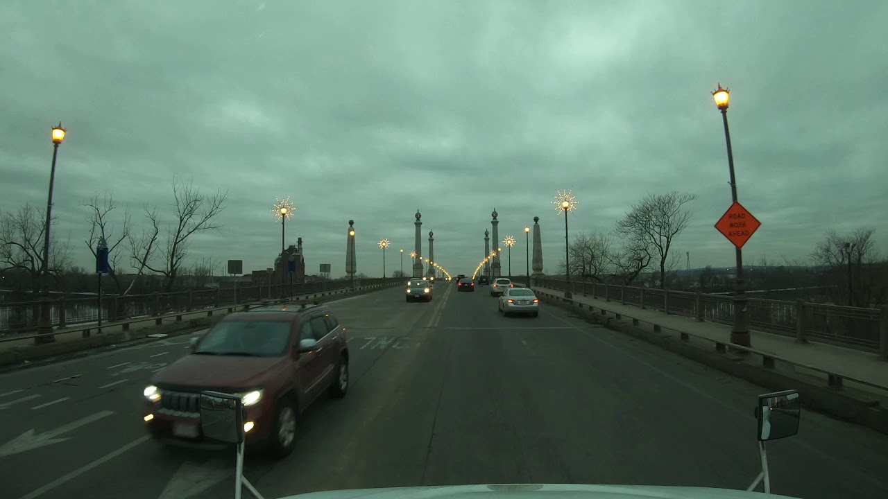 Memorial Bridge Springfield Massachusetts drive - YouTube