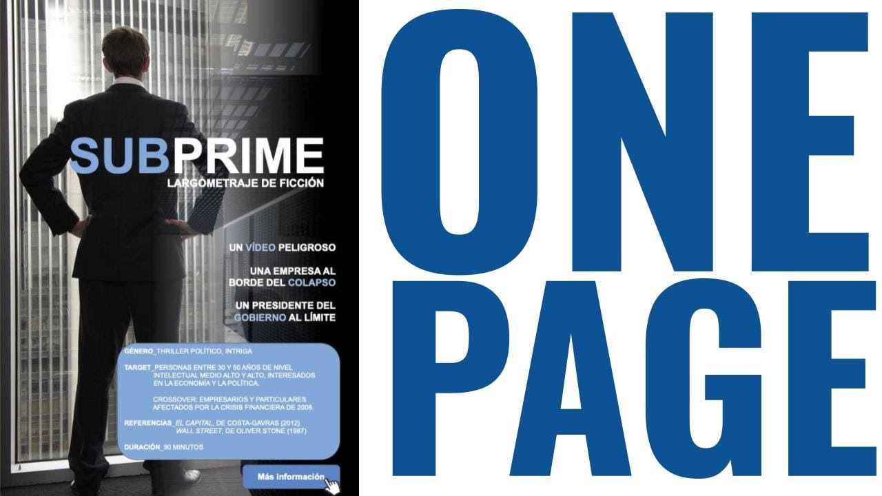 Qué es el dossier ONE PAGE de un GUION - YouTube