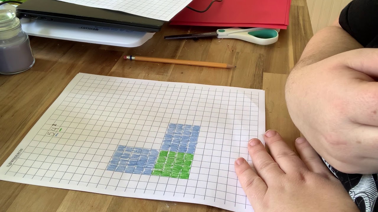 Geometric multiplication using graph paper - YouTube
