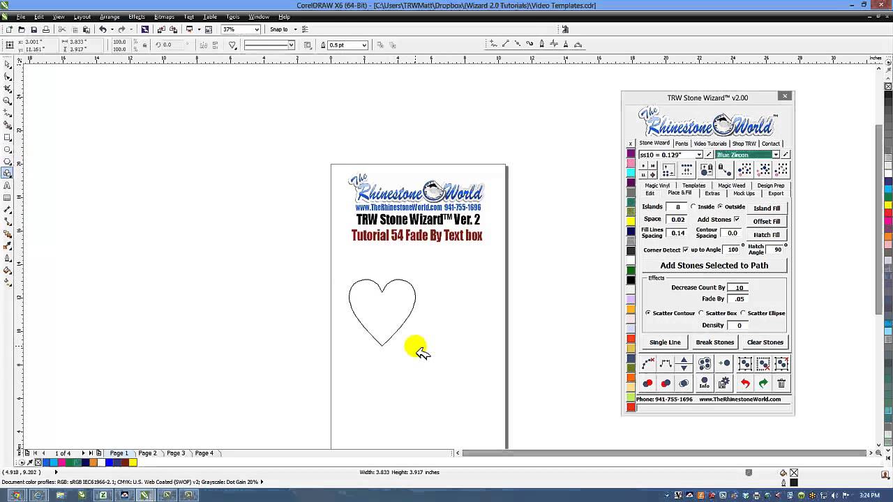 Tutorial 54 Fade By Text box (TRW Stone Wizard™ Ver 2.0) The Rhinestone ...