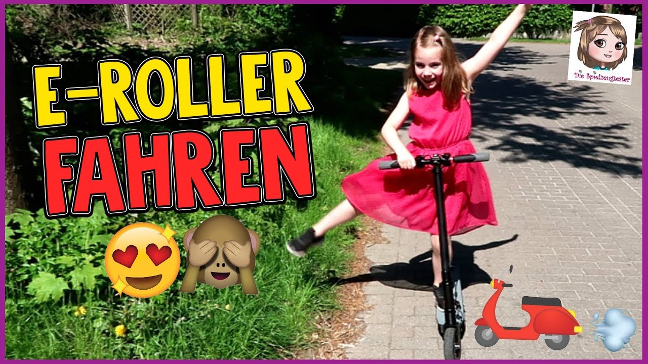 E-Scooter - Hannah fährt zum 1. Mal auf einem elektrischen Roller ...