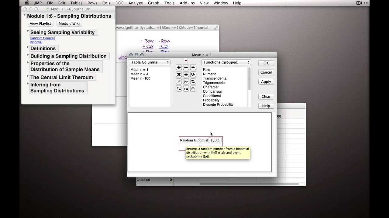 Binomial Sampling Demo 1 (Module 1 6 2) - YouTube