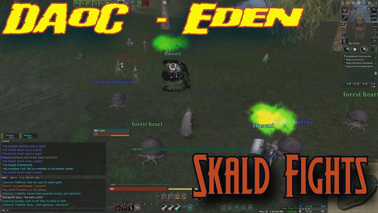 Daoc Eden Skald outnumbered, and great fights - YouTube