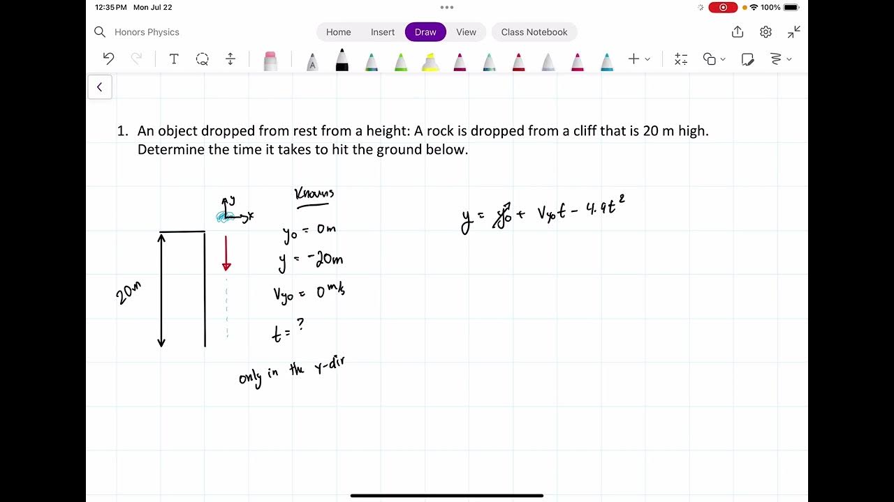 An object dropped from rest from a height - YouTube