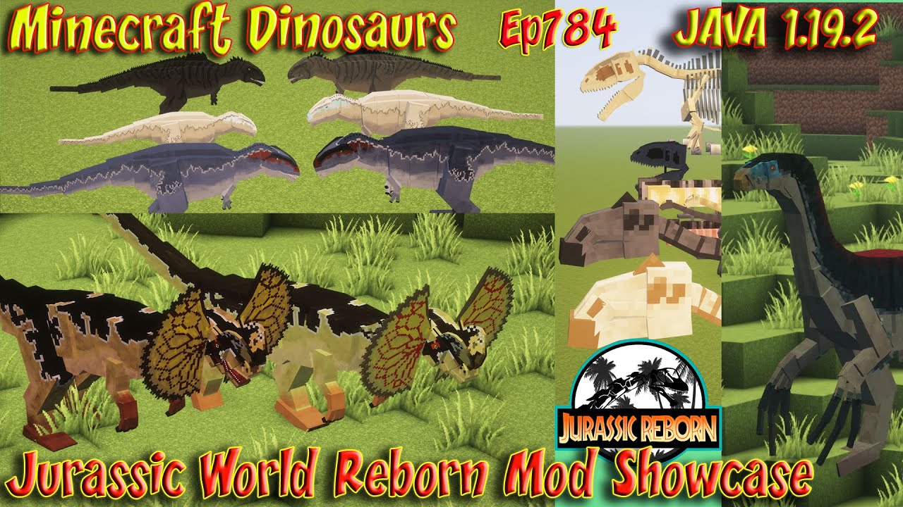 Jurassic World Reborn Mod Showcase JAVA 1.19.2 Update Minecraft Dinosaurs Ep784 - YouTube