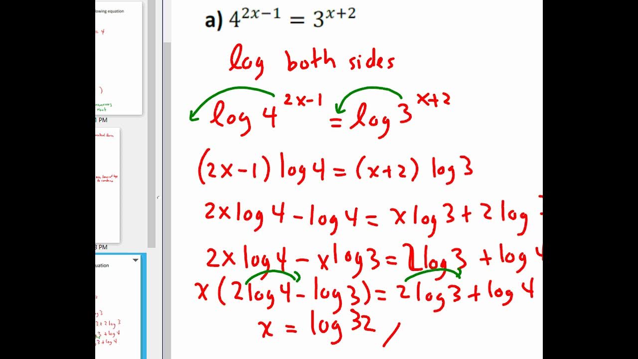 MHF4U Solving Logarithmic Equations Part II - YouTube