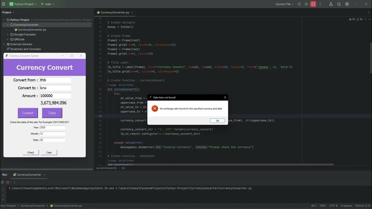 Currency Converter Python Project by Alex - YouTube