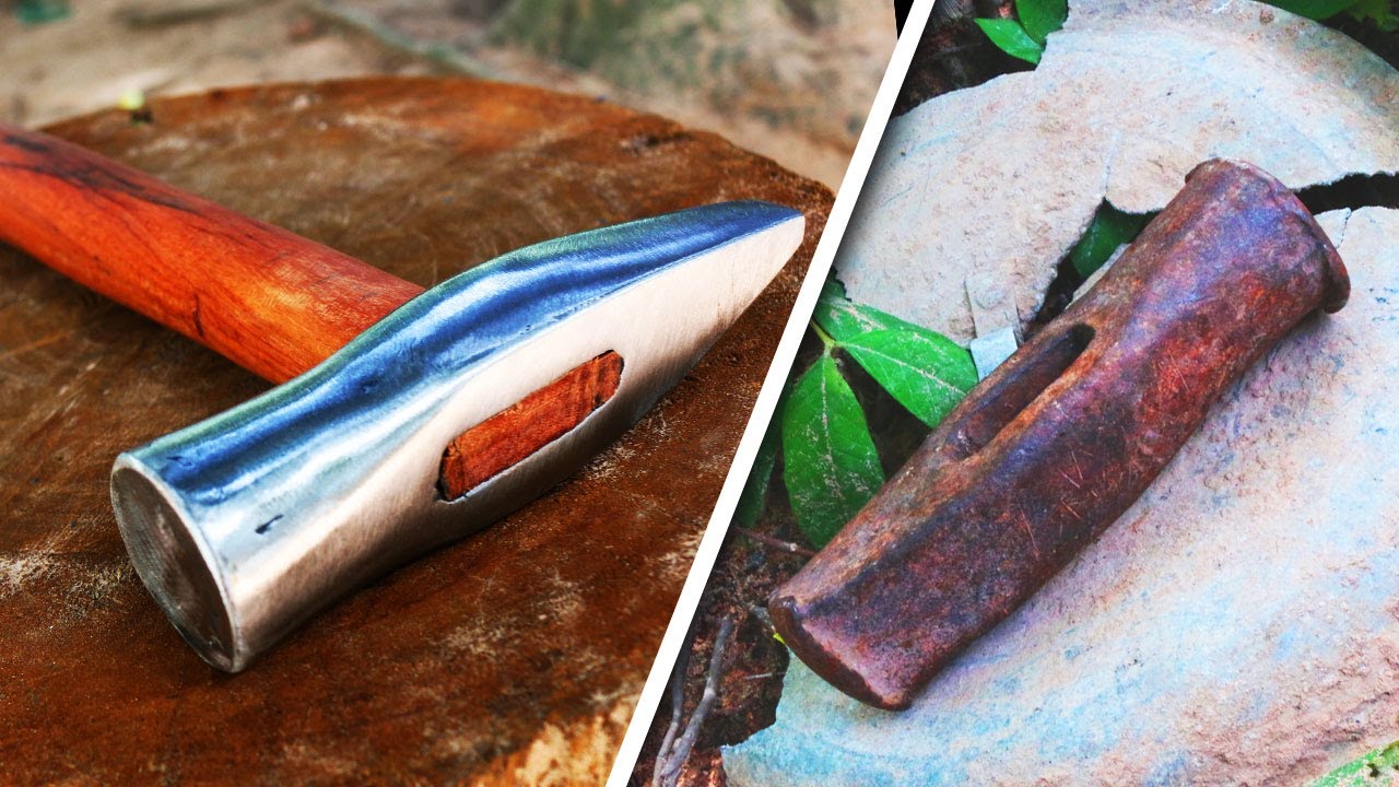 Restoration Old Rusty Hammer by Blacksmith - Tool Restoration Rust ...