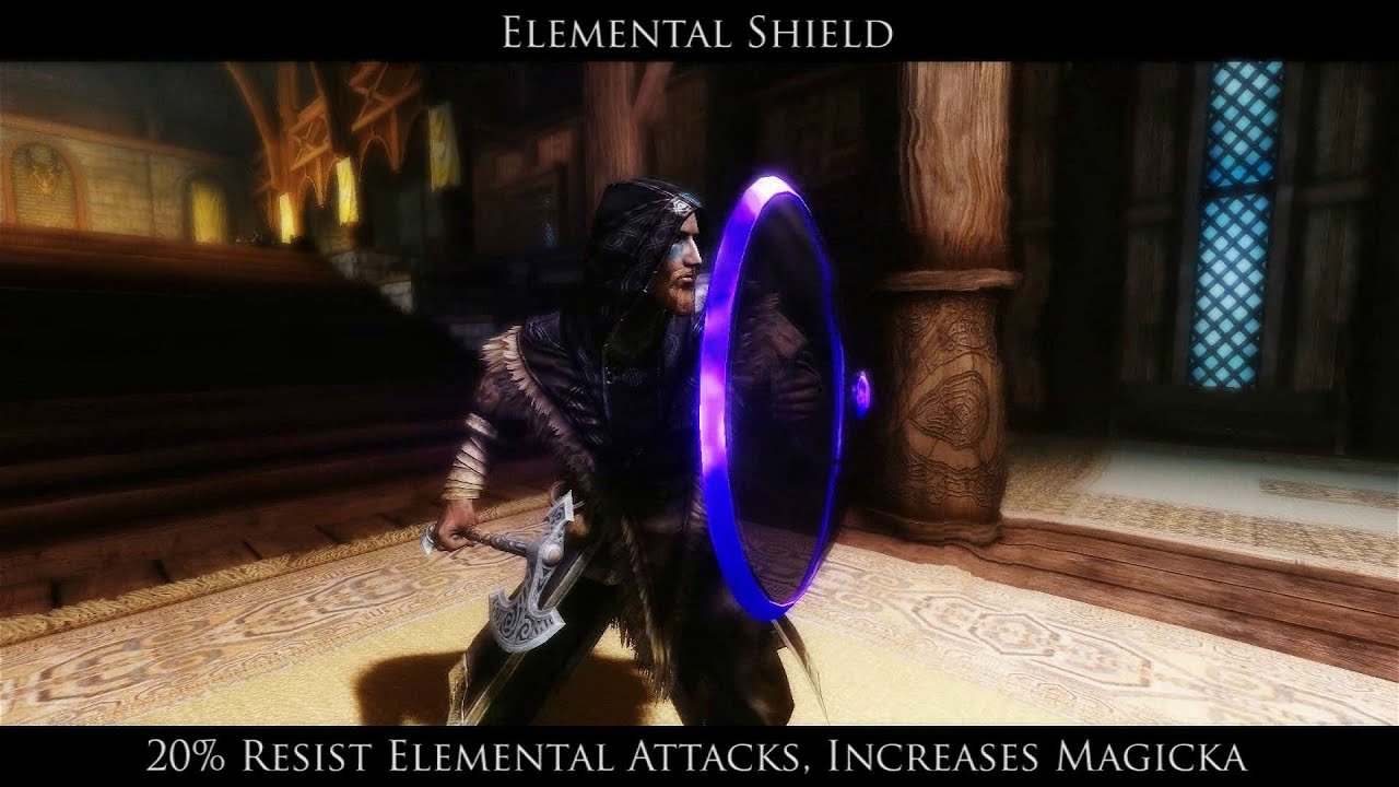 Elemental and Mind Shields - Skyrim Mod - YouTube