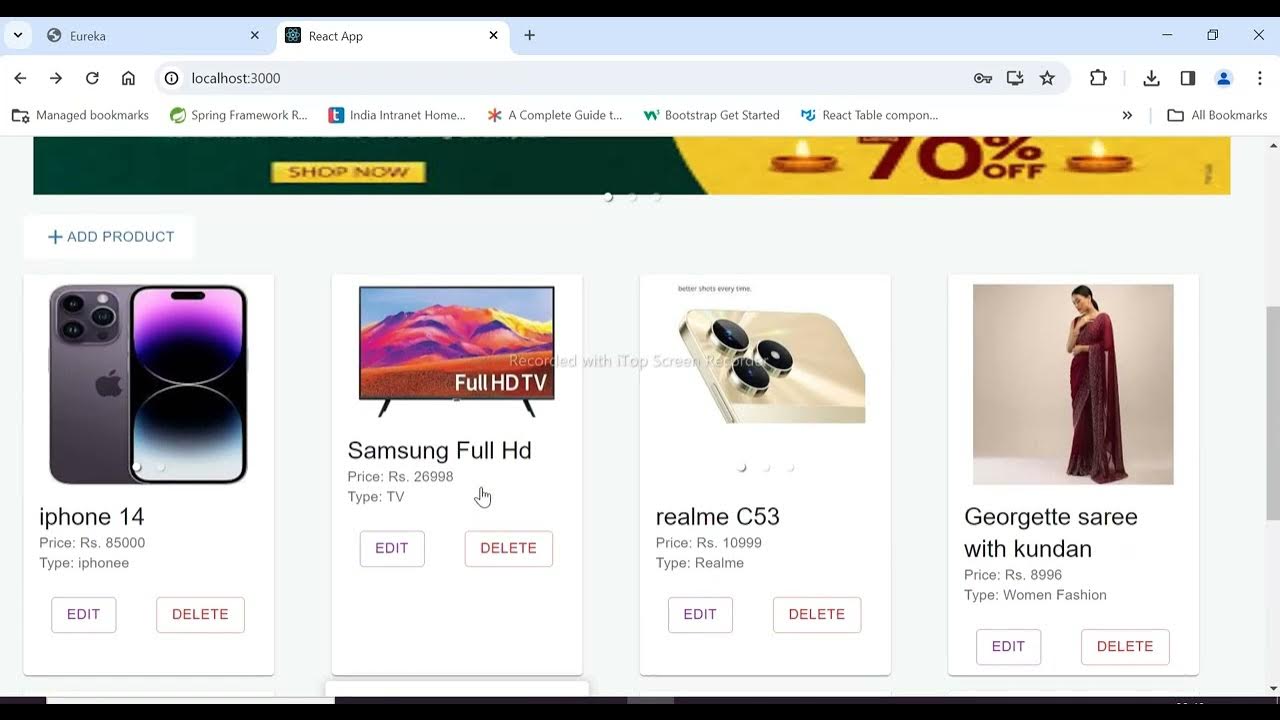 Shopping cart Application || using Java, Spring Boot, ReactJS - YouTube