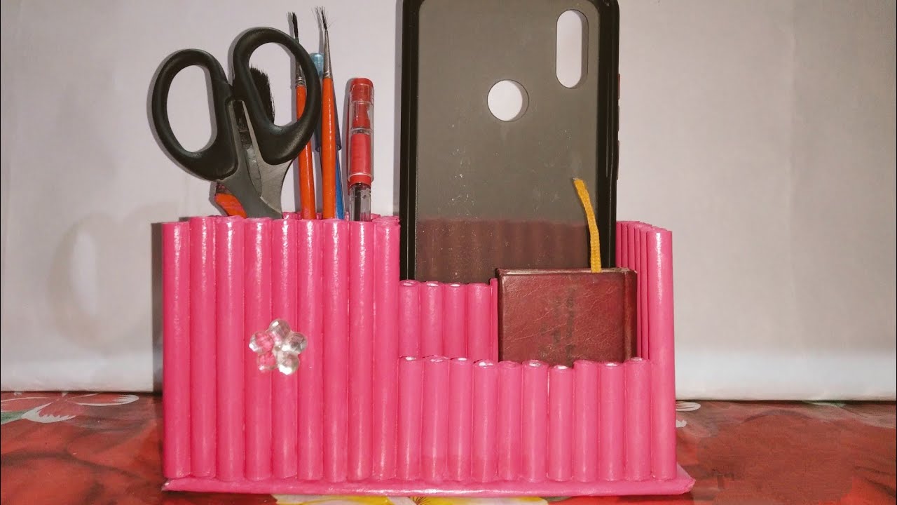 How To Make Pen Holder Phone Holder From Waste Paper YouTube how-to-make-pen-holder-phone-holder-from-waste-paper-youtube