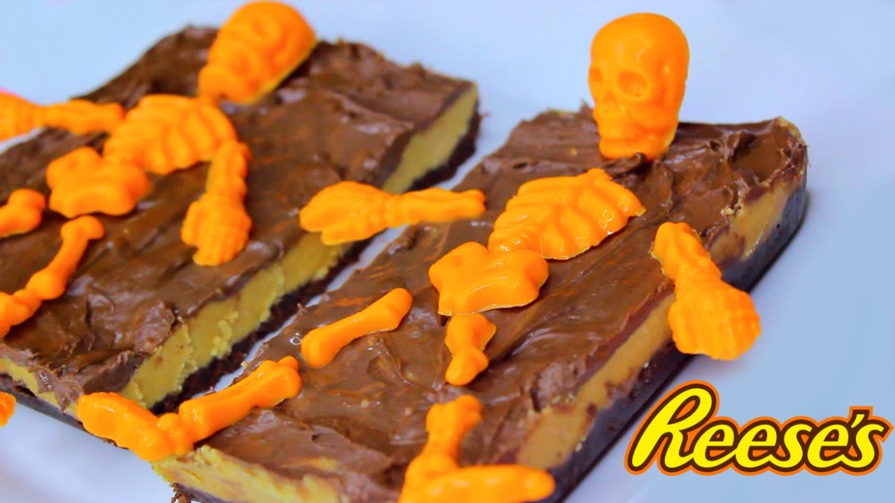 Halloween SKELETON Reese's Pieces Brownies! NO BAKE DIY HALLOWEEN ...