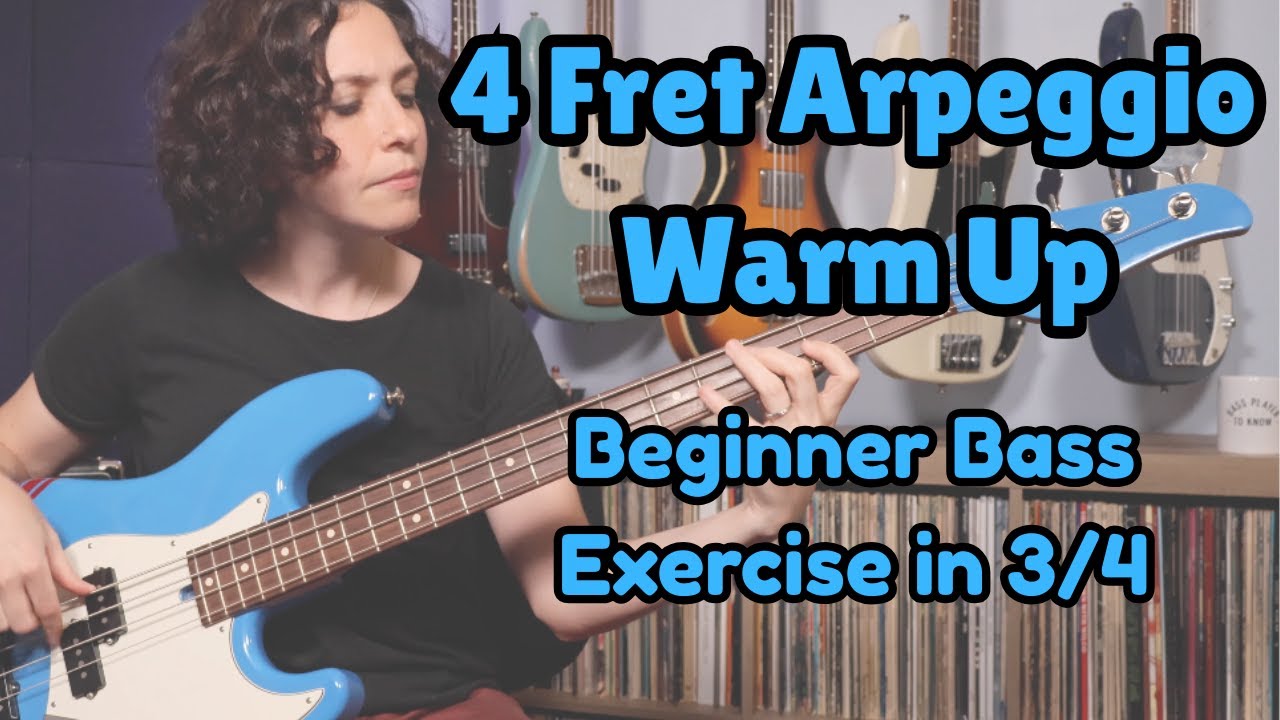 4-Fret Span Arpeggio Warm-Up in 3/4 Time | Beginner Bass Exercise for ...