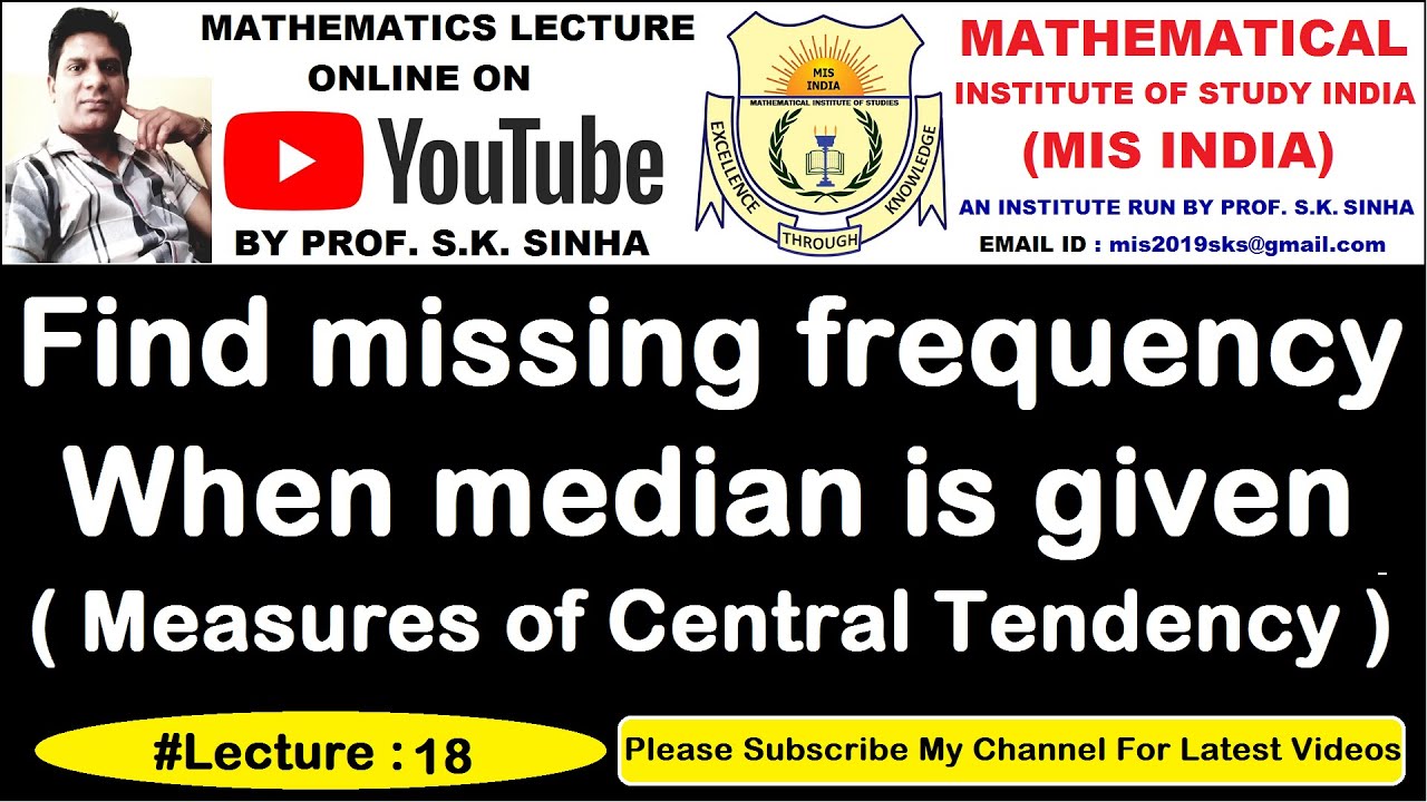 How To Find Missing Frequency When Median Is Given Measures Of Central Tendency Mis India How To Find Missing Frequency When Median Is Given Measures Of Central Tendency Mis India