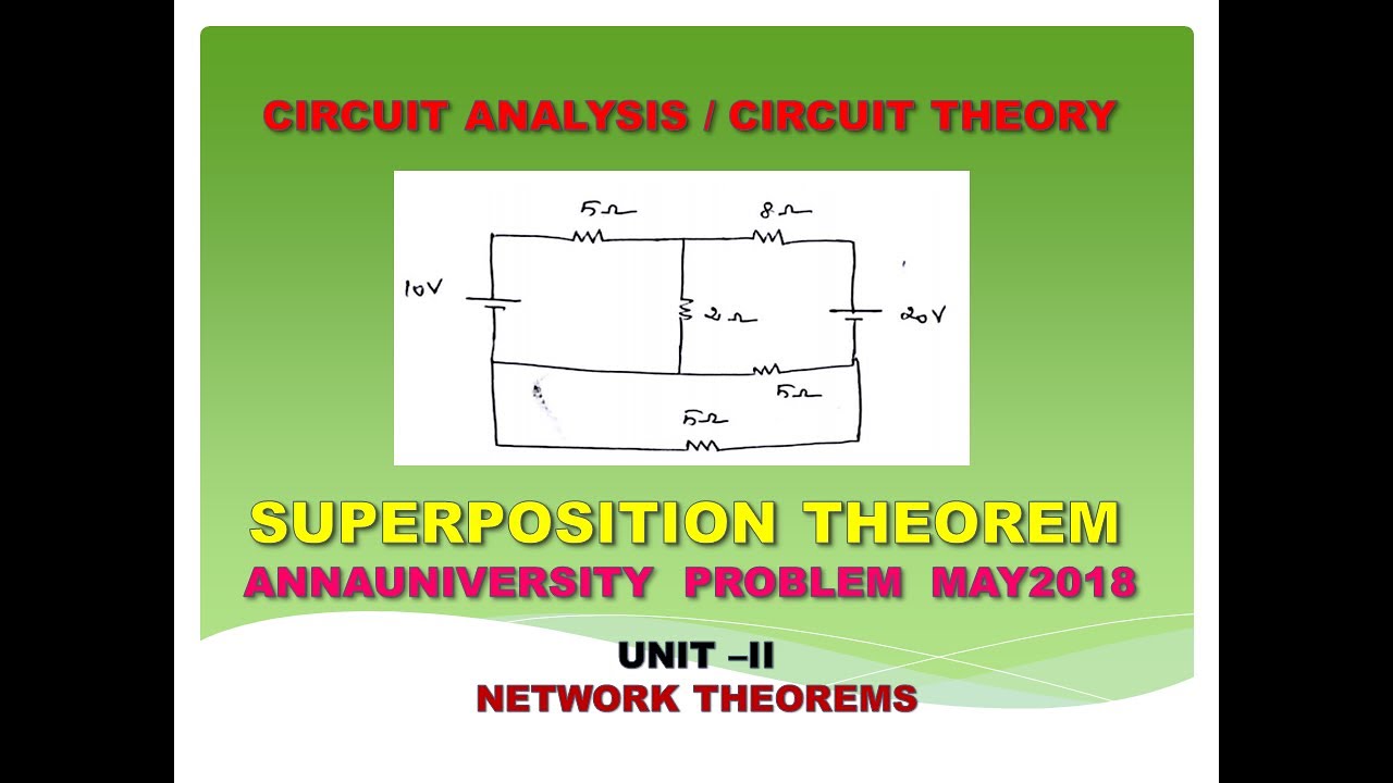 Superposition Theorem problem - 2 | Anna university problem | Circuit ...