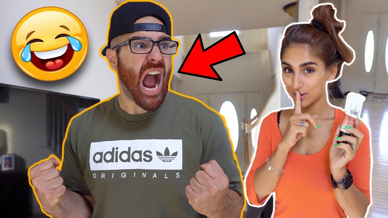 OMG I CANT BELIEVE SHE DID THIS!! DYEING BEARD PRANK! - YouTube