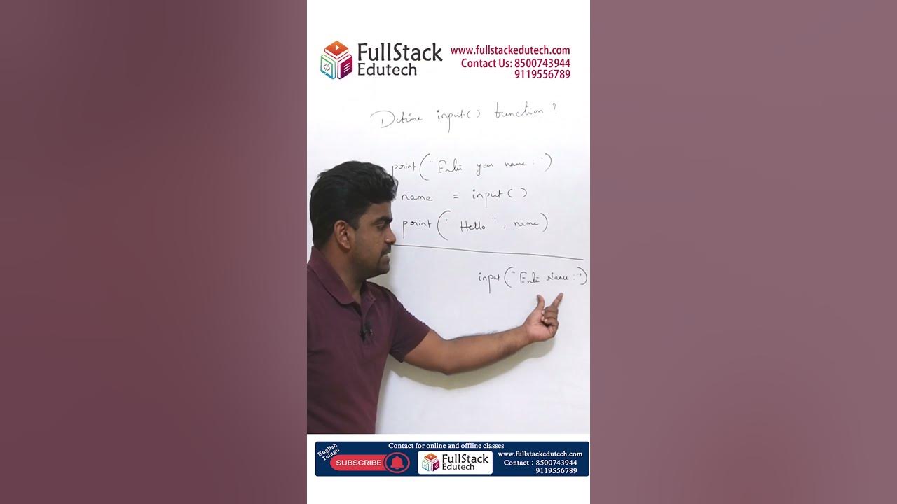 Define Input Function In Python Part 2 Pythonfullstack Python Pythoninterviewquestions