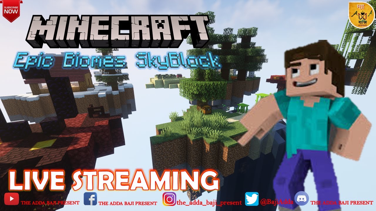 🔴LIVE : MINECRAFT EPIC BIOMES SKYBLOCK MAP CHALLENGE 😱😱😱 | CAN I KILL ENDER DRAGON TODAY 🐉🐉🐉 ...