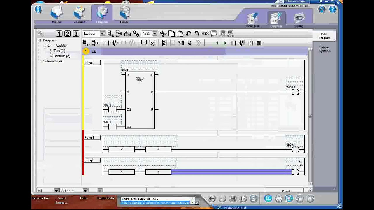 INSTRUKSI COMPARATOR DENGAN PROGRAM PLC TWIDO - YouTube