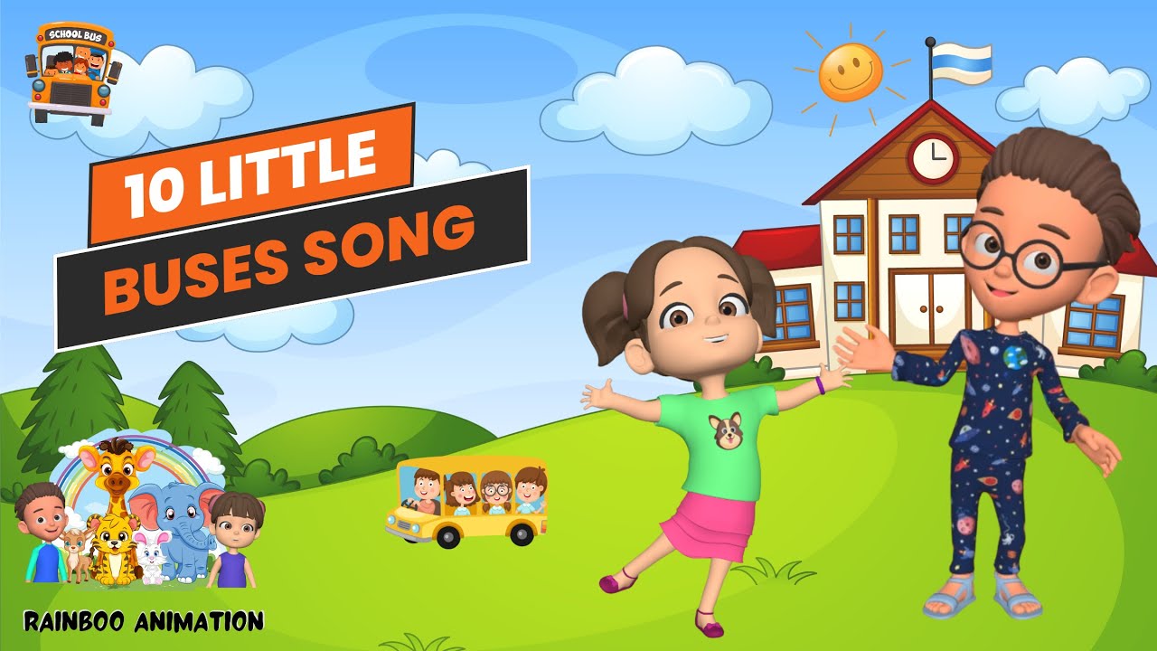Ten Little Buses - From Wheels On The Bus | Nursery Rhymes for Babies ...