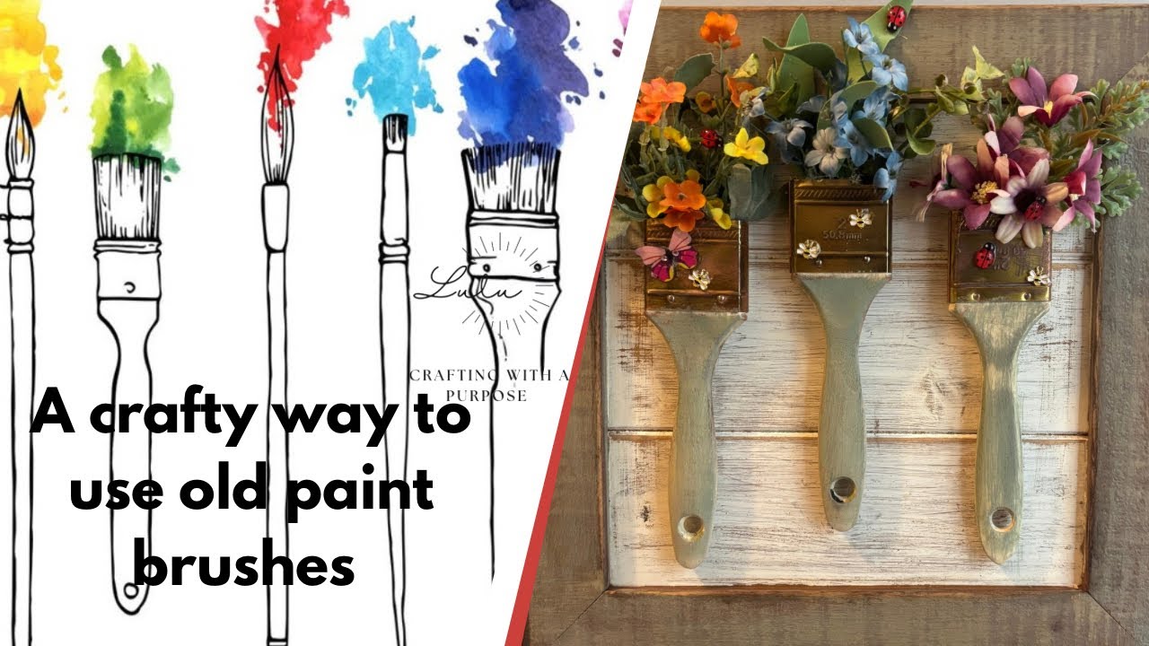 Creative way to transform old paint brushes into art. Quick and easy ...