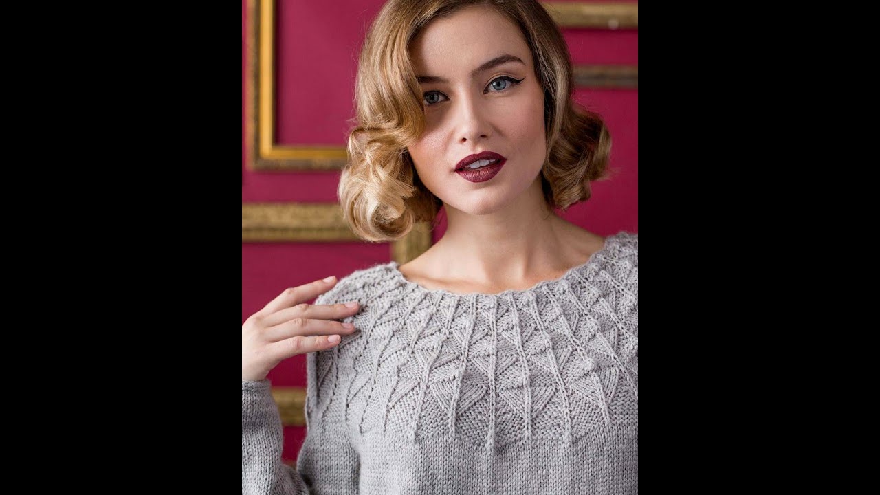 round yoke; knitting-Pullover with a round yoke - YouTube