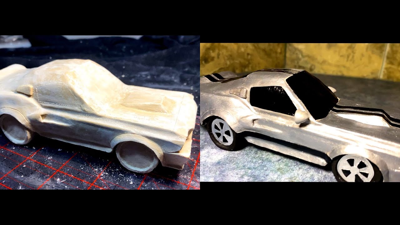 Ford Mustang Eleanor car clay model | cy&kat - YouTube