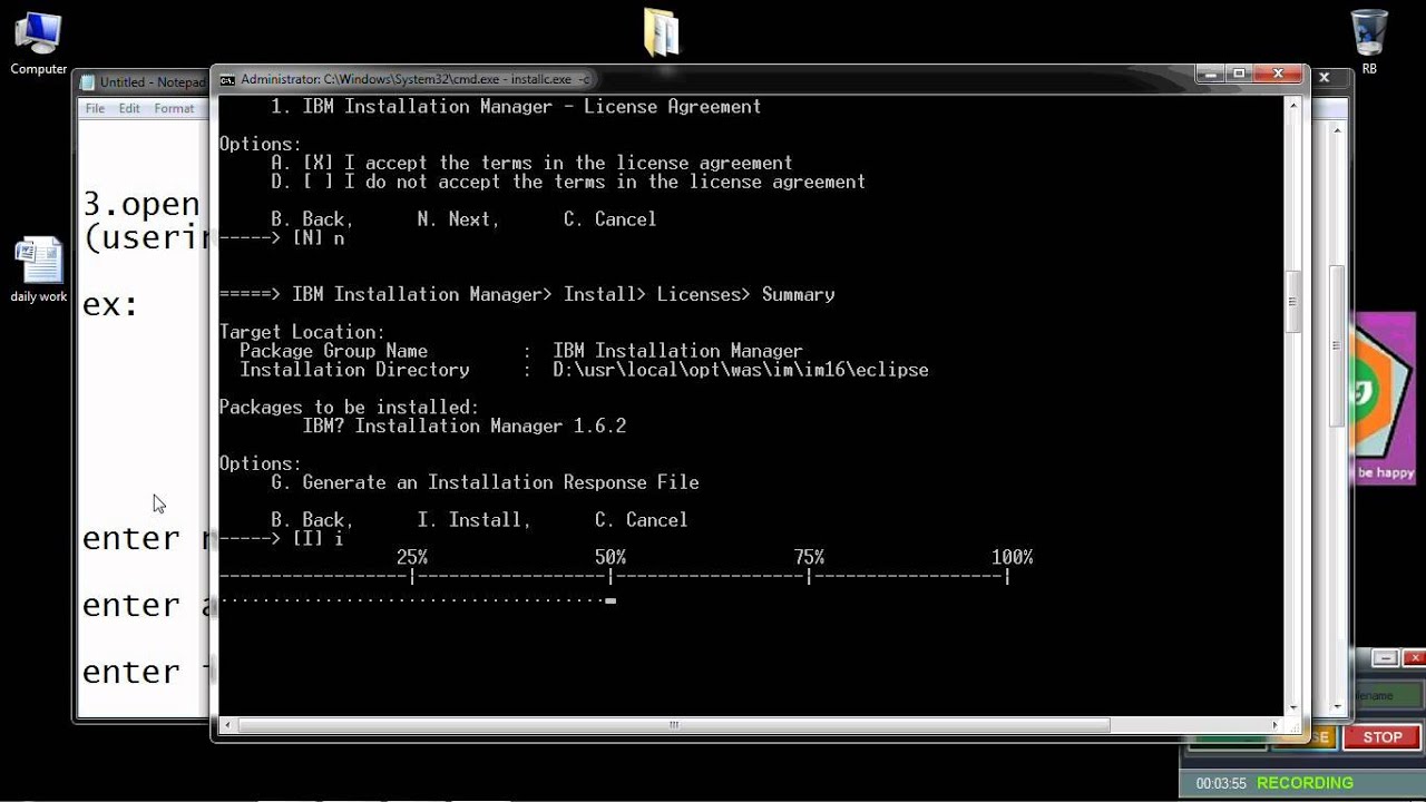 installing installation manager (IM) v 1 6 by using console mode on ...