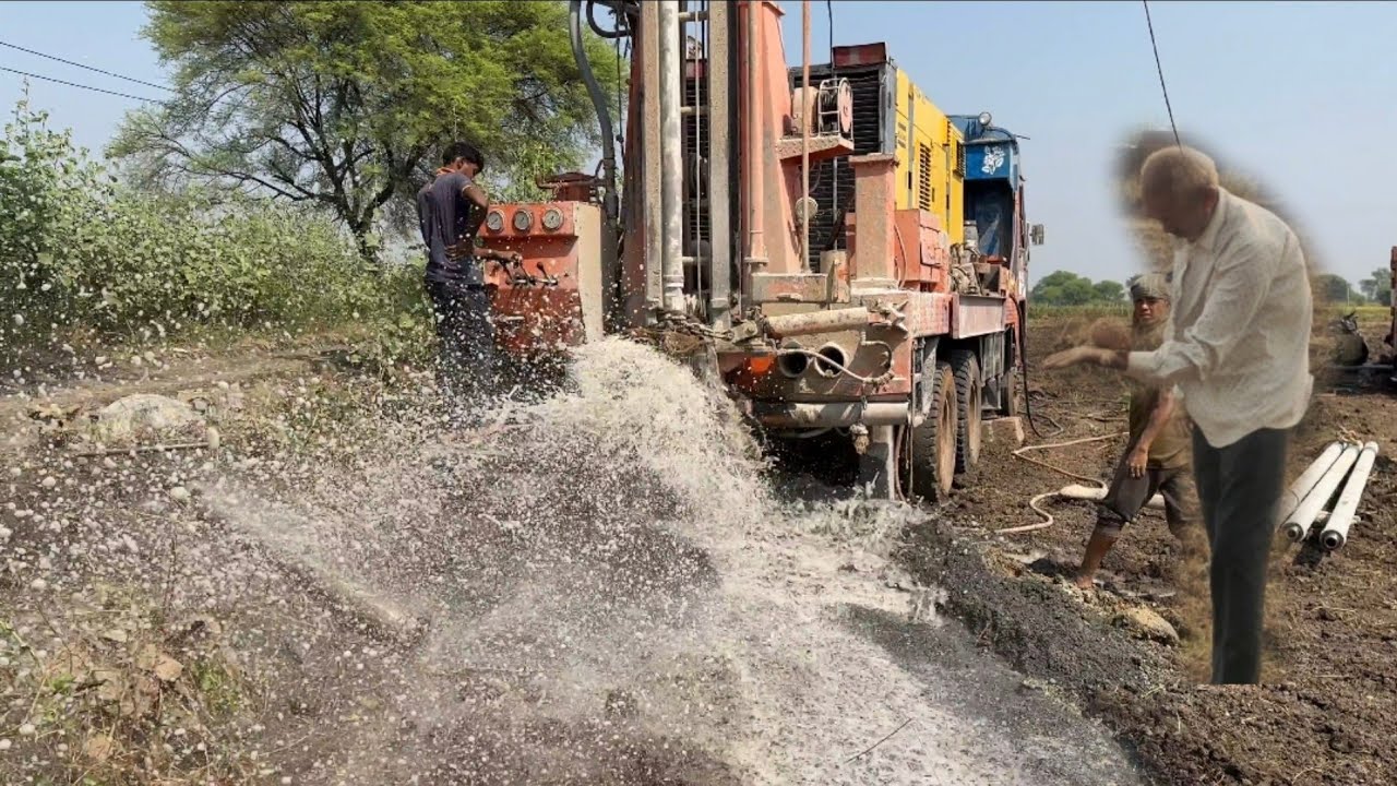 Bore well drilling 20hp motor water || Village Farming Land Borewell ...